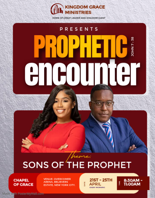 Red Maximalist Church Flyers Poster/wallboard Template | PosterMyWall