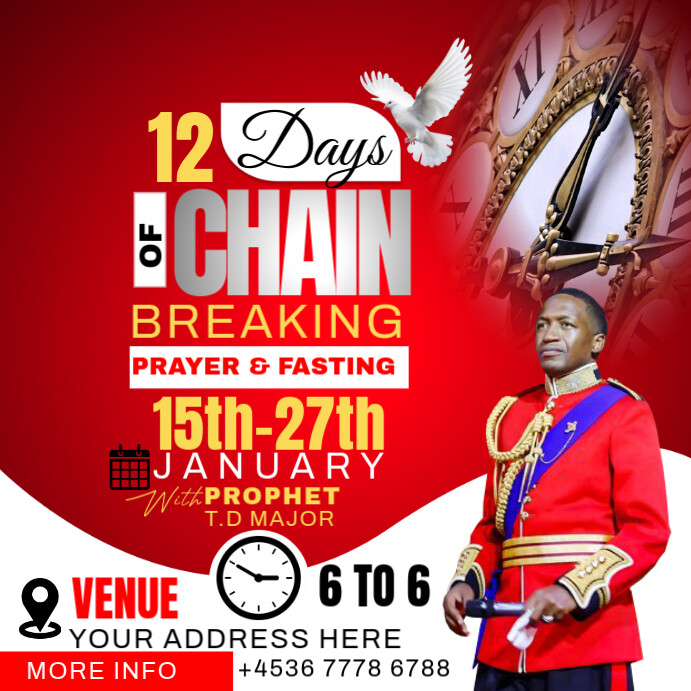 Red Maximalist Church Instagram Post Template | PosterMyWall