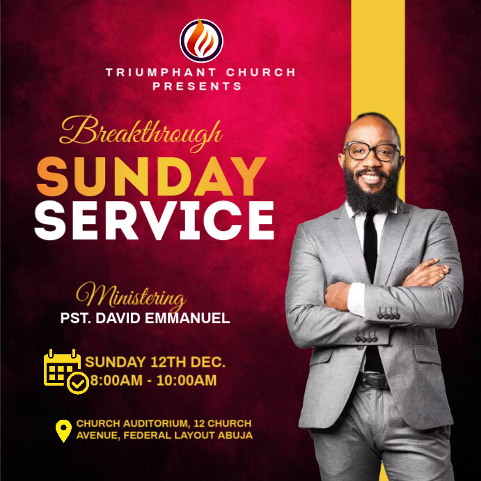 Copy of Red Maximalist Church Instagram Post | PosterMyWall