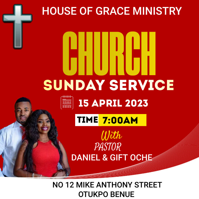 Red Maximalist Church Instagram Post Template | PosterMyWall