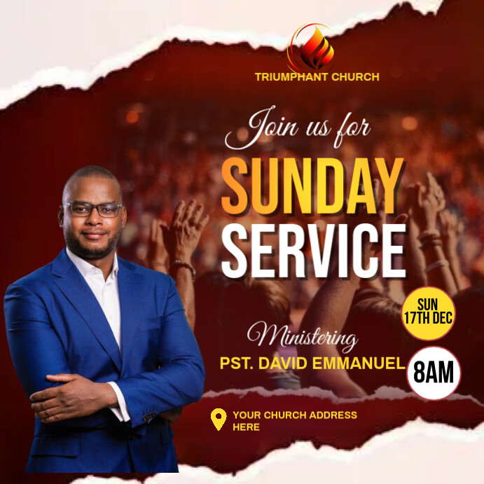 Copy of Red Maximalist Church Instagram Post | PosterMyWall