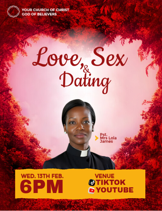 Red Maximalist Church Valentine Program Flyer (us Letter) Template | PosterMyWall