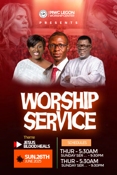 Copy of Red Maximalist Church Worship Night Poster | PosterMyWall