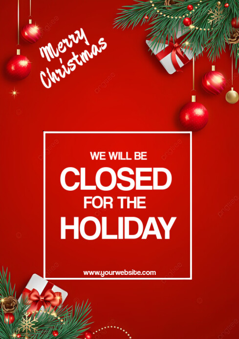 Copy of Red Maximalist Closed For The Holiday A4 | PosterMyWall