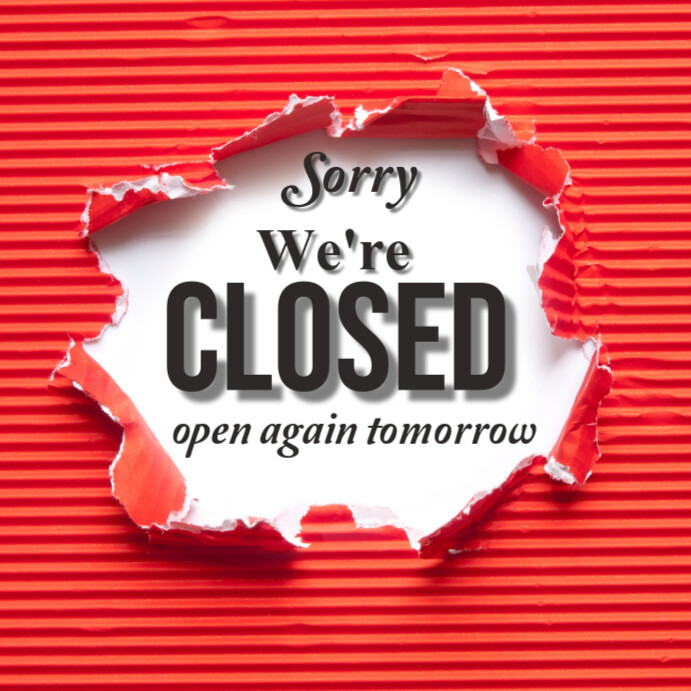 Plantilla de Red Maximalist Closed Opening Template For Sh | PosterMyWall