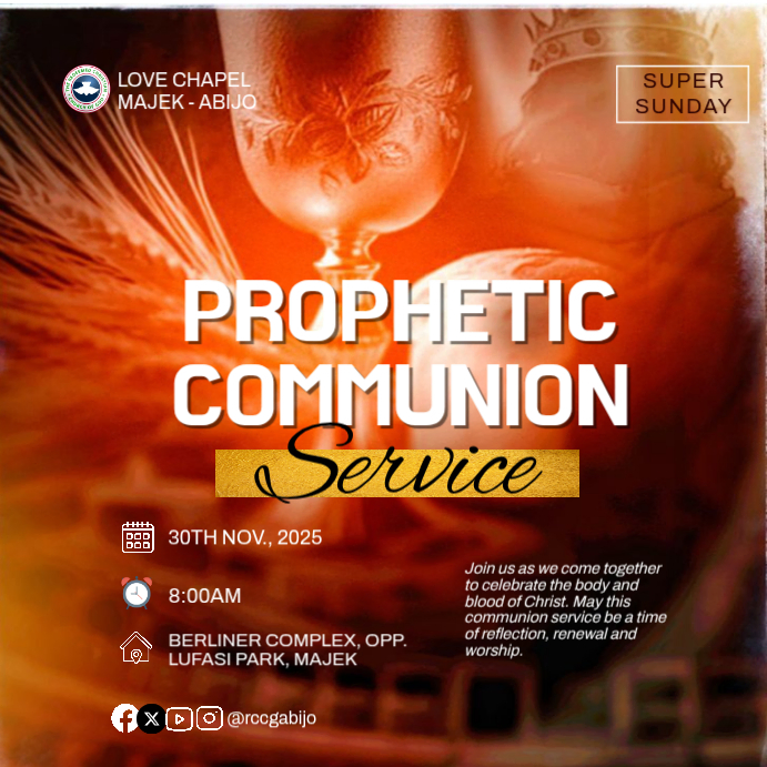 Red Maximalist Communion Service Instagram Post Template | PosterMyWall