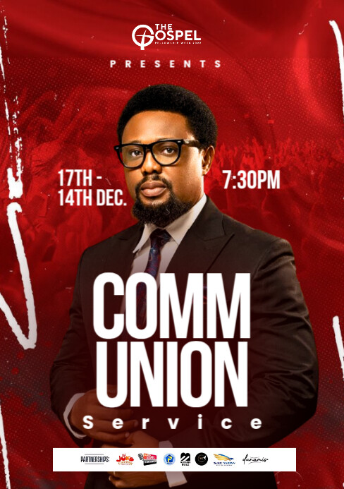 Copy of Red Maximalist Communion Sunday Flyer A5 | PosterMyWall