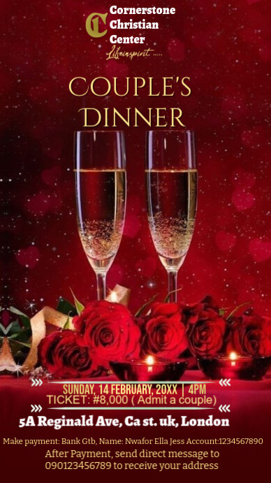 Red Maximalist Couples Dinner Christian Valentine's Event Instagram ...