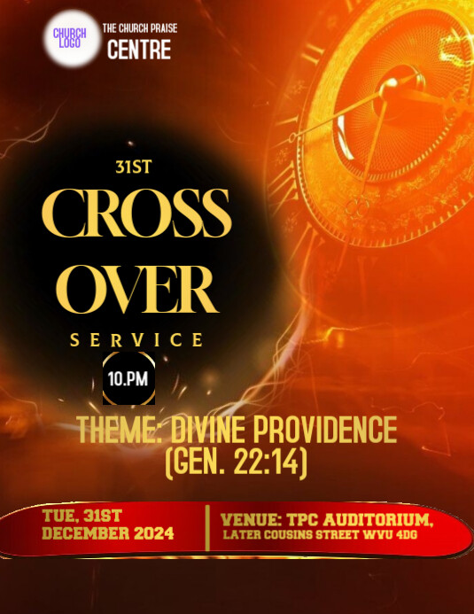 Copy of Red Maximalist Cross Over Service Flyer (us Letter) | PosterMyWall