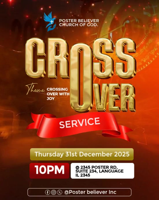 Red Maximalist Crossover Service Flyer Instagram Portrait Template ...