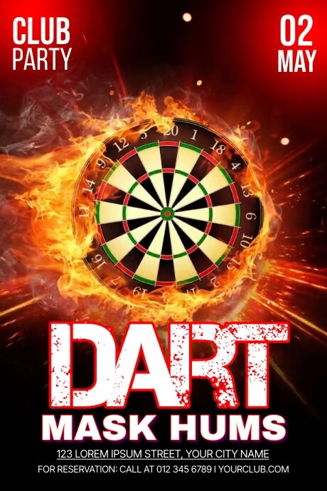 Red Maximalist Dart Advertisement, Poster Template | PosterMyWall