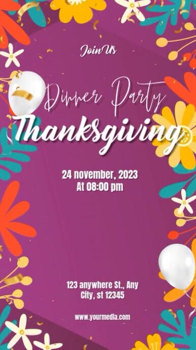 Red Maximalist Dinner Instagram Story Template | PosterMyWall