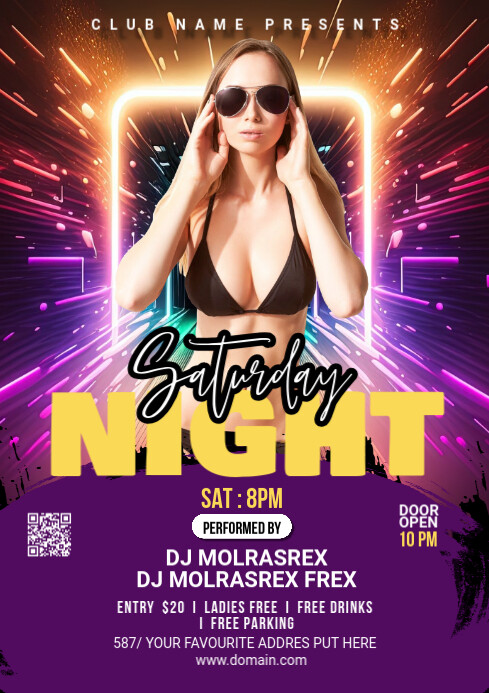 Plantilla de Red Maximalist Dj Party Flyer A4 | PosterMyWall