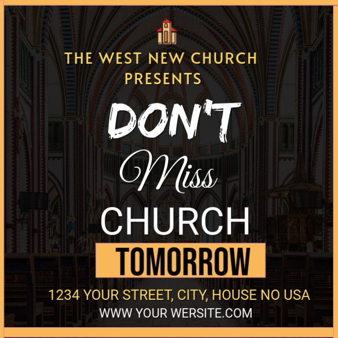 Copy of Red Maximalist Dont Miss Church Instagram Post | PosterMyWall