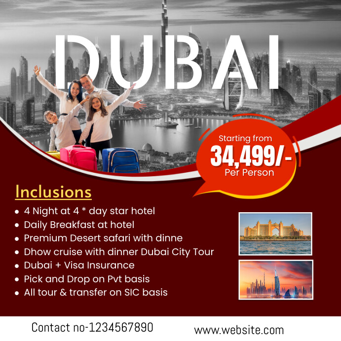 Copy of Red Maximalist Dubai Instagram Post | PosterMyWall