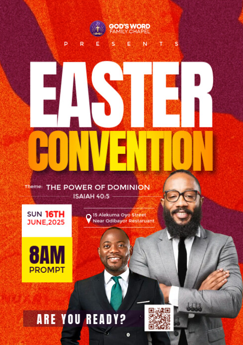 Red Maximalist Easter Convention Poster A2 Template | PosterMyWall