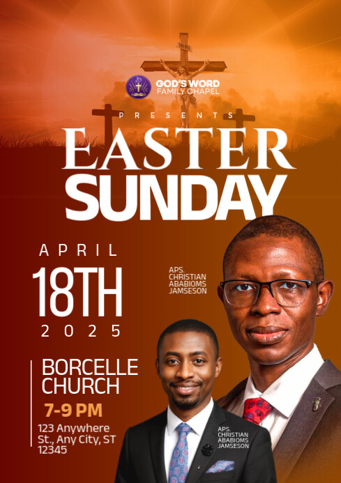 Copy of Red Maximalist Easter Sunday Church Flyer A4 | PosterMyWall