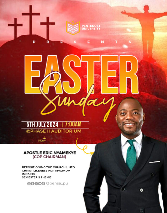 Copy of Red Maximalist Easter Sunday Poster/wallboard | PosterMyWall