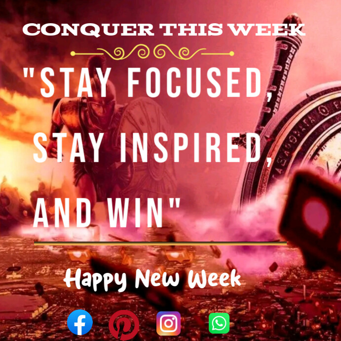 Red Maximalist Editable New Week Inspirational Quote And Greetings ...