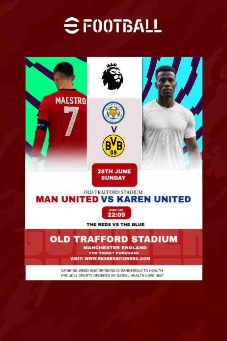 Copy of Red Maximalist Editable Soccer Matchday Lineup Reveal Template ...