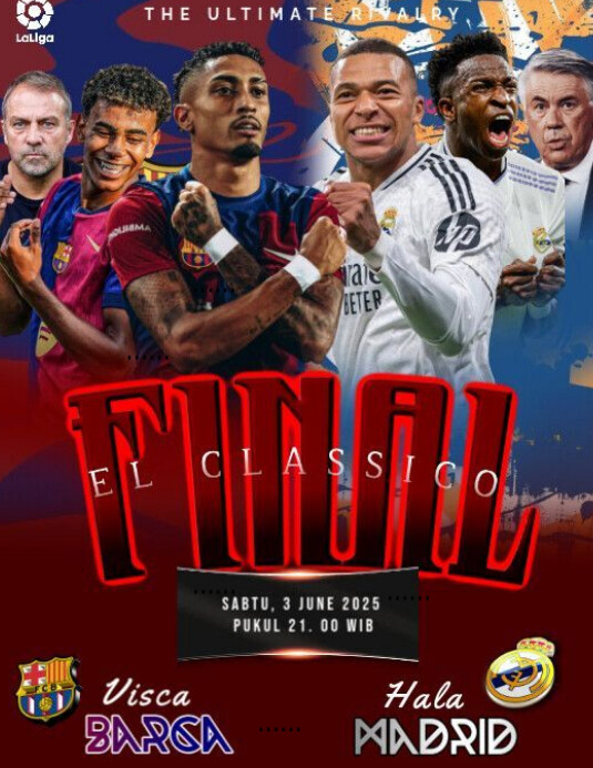 Copy of Red Maximalist El Classico Football Match(barca Vs Real Madrid ...
