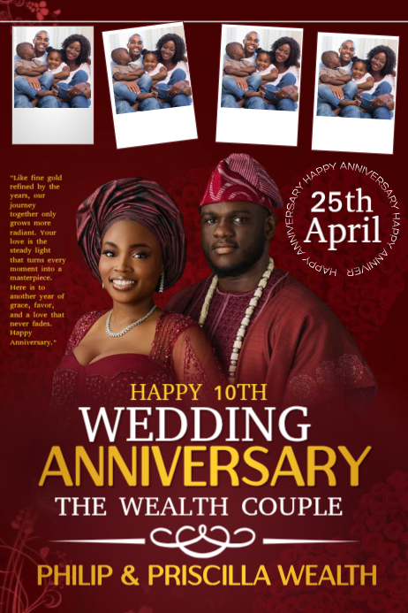 Red Maximalist Elegant Wedding Anniversary Celebration - Eternal Love ...
