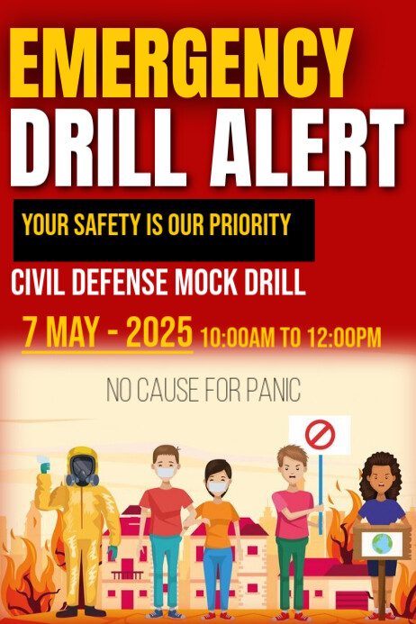 Copy of Red Maximalist Emergency Drill Alert Poster | PosterMyWall