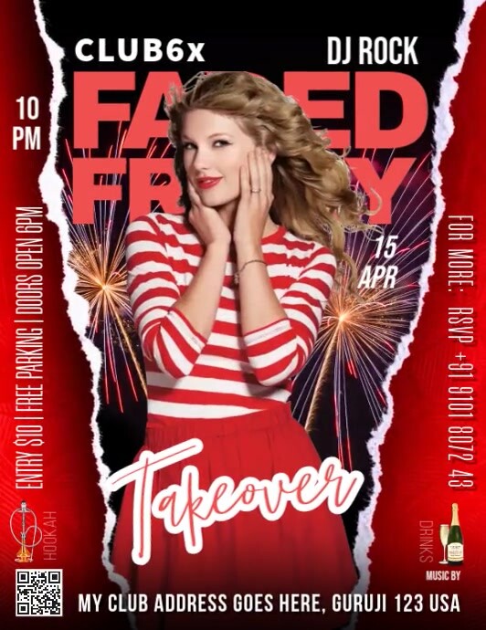 Red Maximalist Faded Friday Flyer (us Letter) Template | PosterMyWall