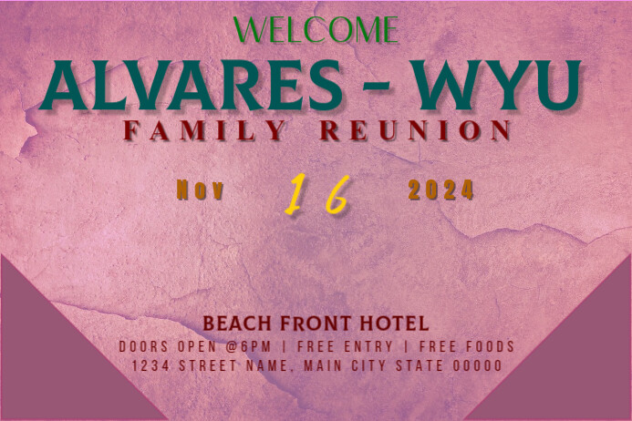 Red Maximalist Family Reunion Poster Template | PosterMyWall