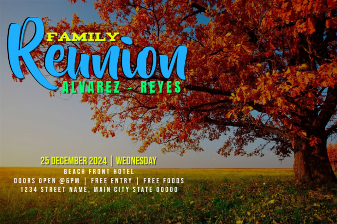 Modèle Red Maximalist Family Reunion Poster | PosterMyWall