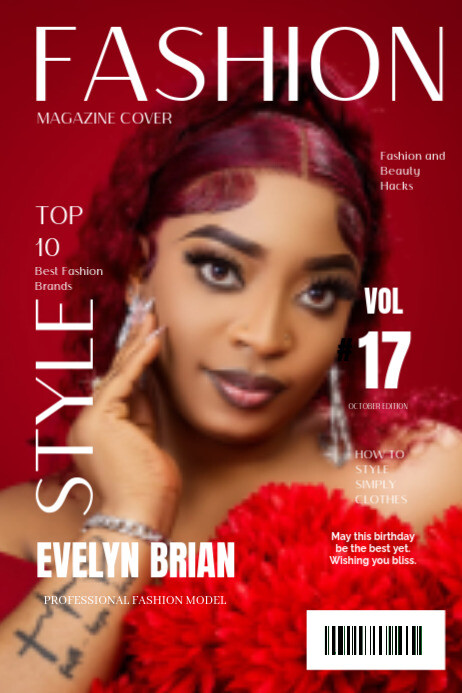 Copy of Red Maximalist Fashion Magazine Cover Poster | PosterMyWall