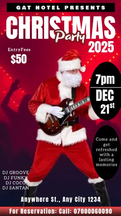 Red Maximalist Festive Christmas Party Video Invitation Template ...