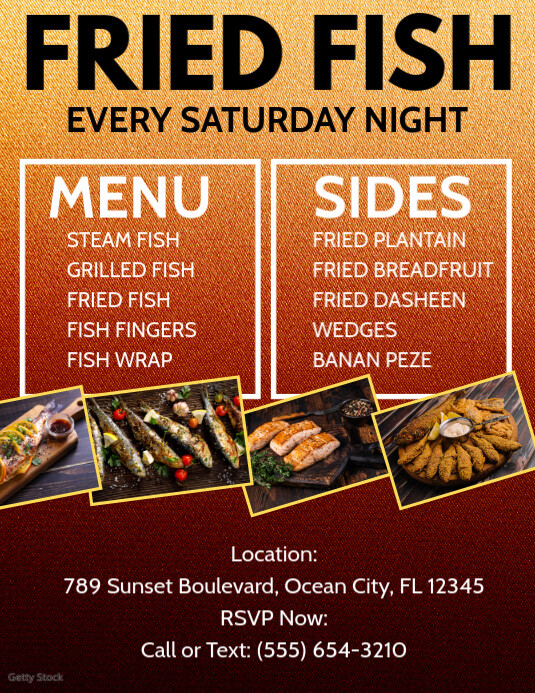 Red Maximalist Fish Fry Flyer, Fis Flyer (us Letter) Template ...