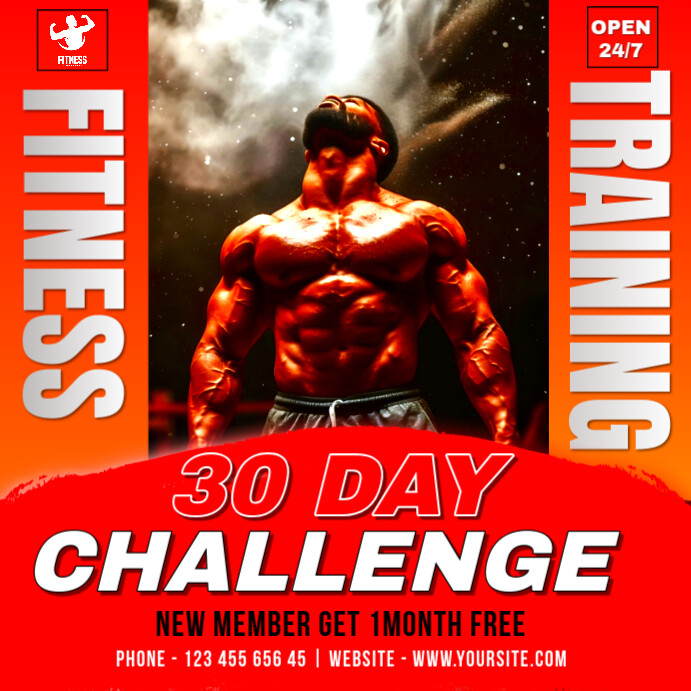Copy of Red Maximalist Fitness Training Instagram Post | PosterMyWall