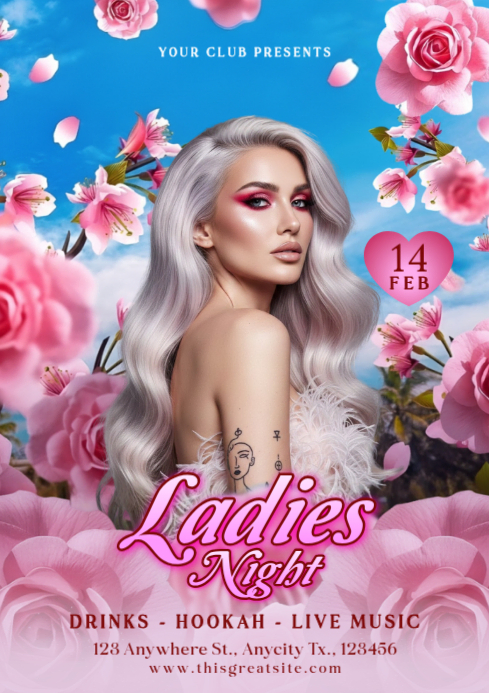 Copy of Red Maximalist Floral Ladies Night Party Event A4 | PosterMyWall