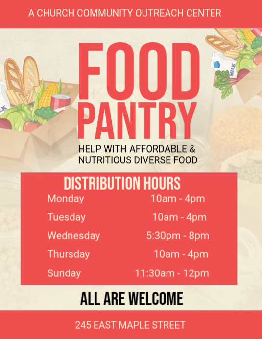 Copy of Red Maximalist Food Pantry Flyer (us Letter) | PosterMyWall