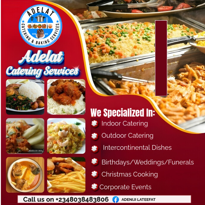 Red Maximalist Food Vendor Instagram Post Template | PosterMyWall