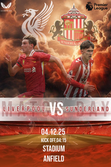 Red Maximalist Football Club Premier League Match Day Liverpool Vs ...