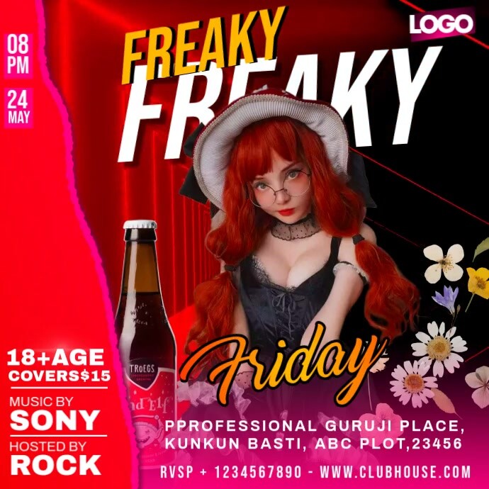 Red Maximalist Freaky Friday Instagram Post Template | PosterMyWall