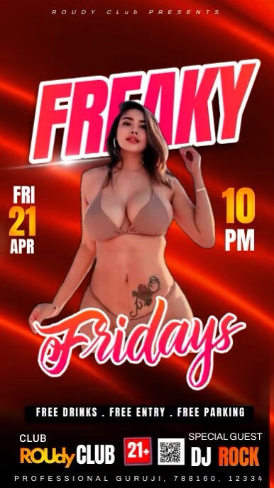 Copy of Red Maximalist Freaky Friday Night Party Inst | PosterMyWall