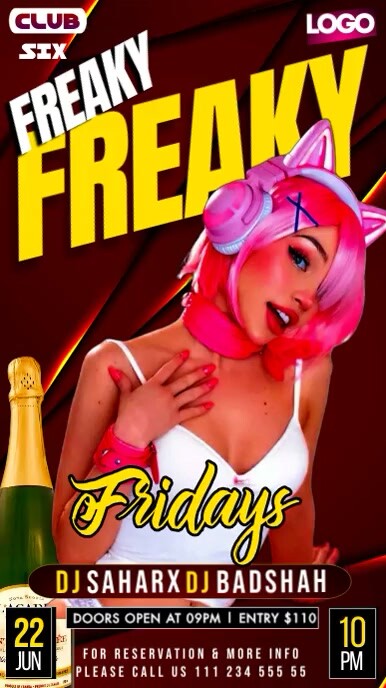 Copy of Red Maximalist Freaky Friday Night Party Inst | PosterMyWall