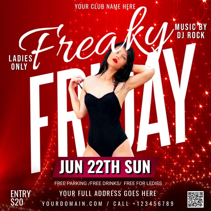 Plantilla de Red Maximalist Freaky Friday Night Party Inst | PosterMyWall