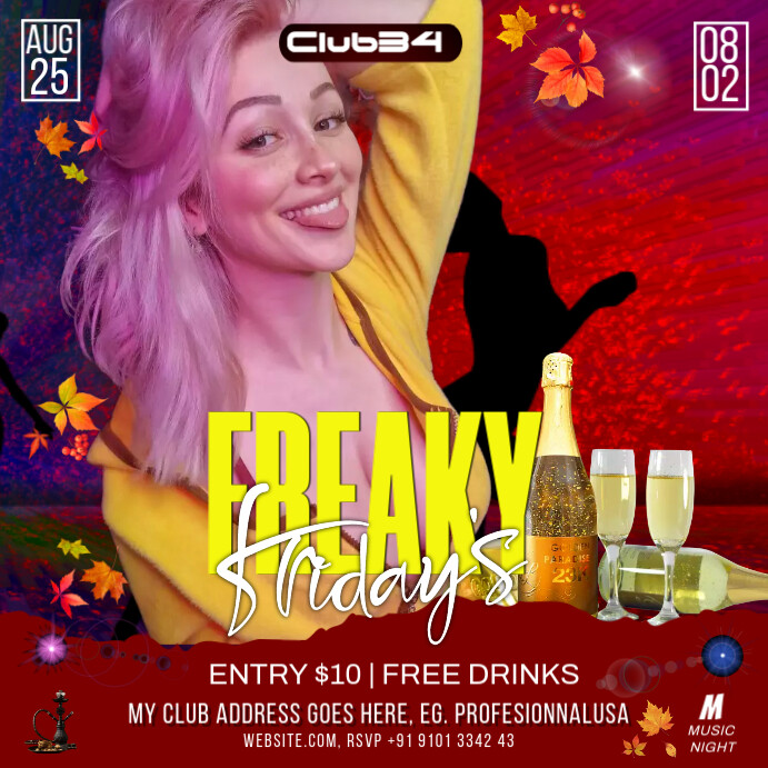 Copy of Red Maximalist Freaky Friday Square (1:1) | PosterMyWall