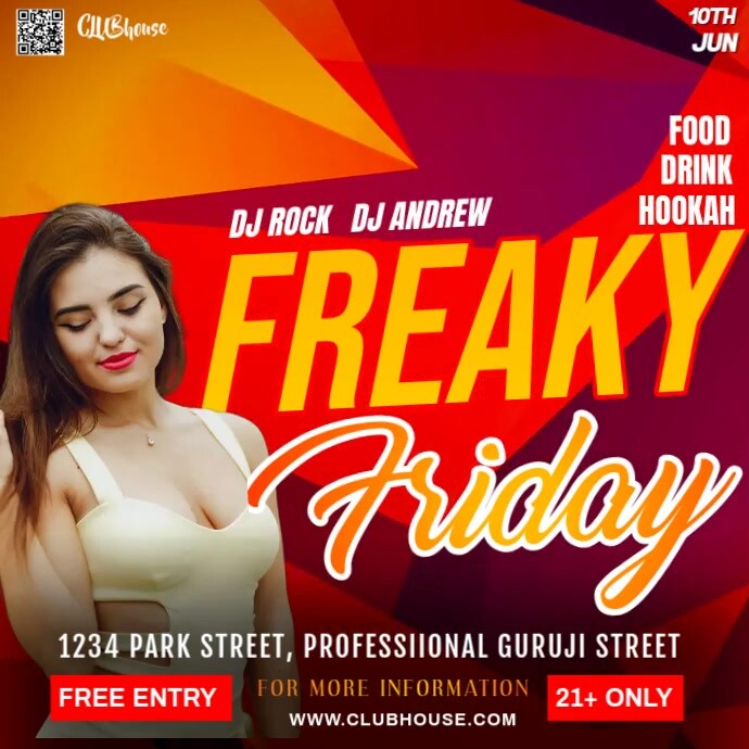 Copy of Red Maximalist Freaky Friday Square (1:1) | PosterMyWall