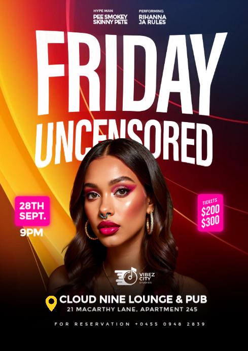 Red Maximalist Friday Baddies Night Club Party Event Flyer Template ...