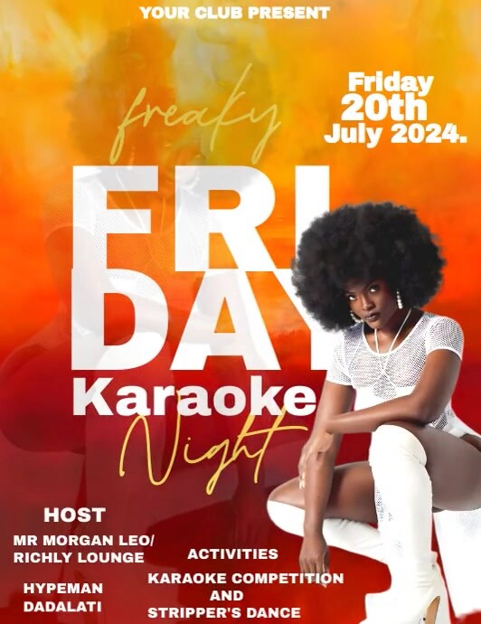 Red Maximalist Friday Night Flyer (us Letter Ithempulethi | PosterMyWall