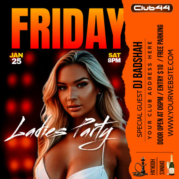 Red Maximalist Friday Night Instagram Post Template | PosterMyWall