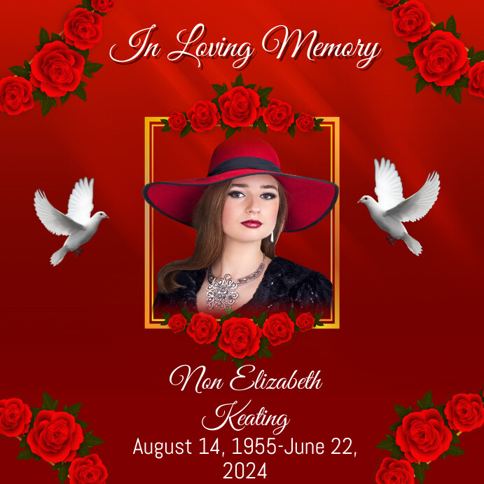 Red Maximalist Funeral Flyer Instagram Post Template | PosterMyWall