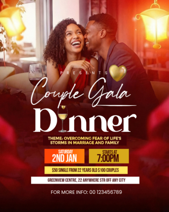 Red Maximalist Gala Event Instagram Portrait Template | PosterMyWall