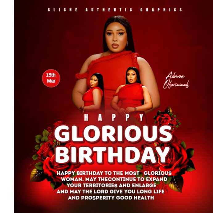 Copy of Red Maximalist Glorious Birthday Flyer Instagram Post ...
